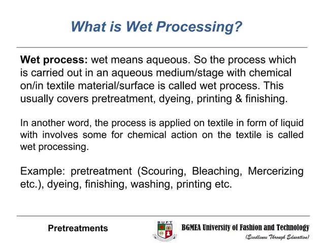 1. Introduction to Wet Processing Technology.pptx | Needlework | Arts and Crafts