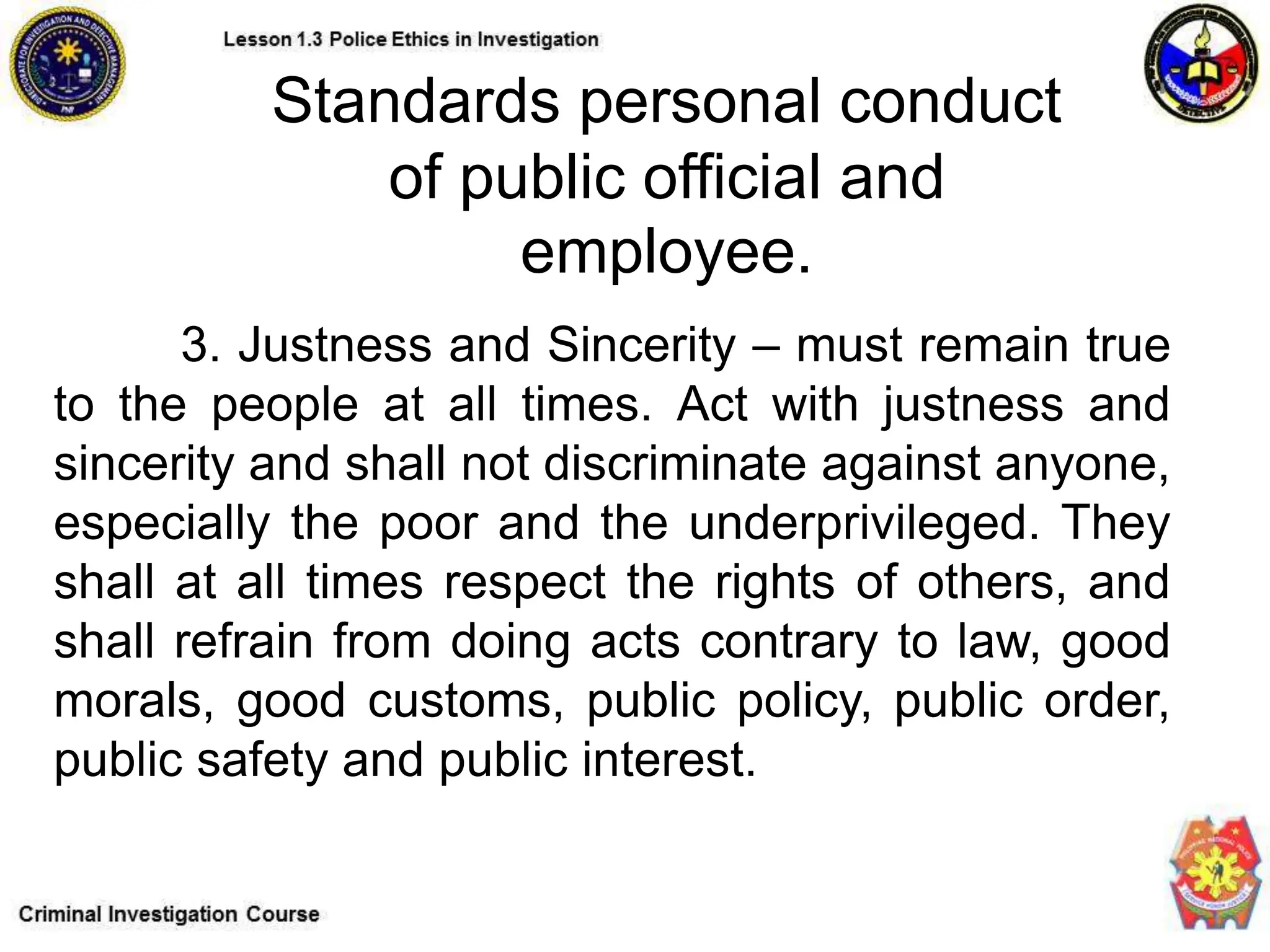 1.3-Pofessional Conduct and Ethical Standard. | PPTX