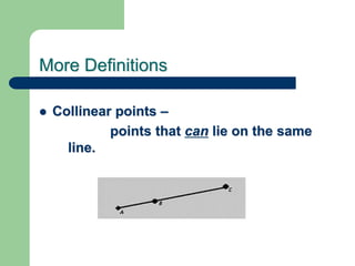 Three Undefined Terms in Geometry: Points Lines and Planes | PPT
