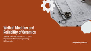 Weibull Distribution and Reliability of Ceramics | PPT