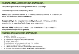 Project managemnt about and broad Aim of Construction management | PPTX