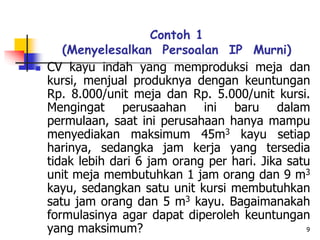 PENGANTAR METODE INTEGER PROGRAMMING ppt | PPT