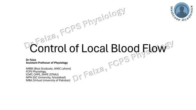 Control of Local Blood Flow: acute and chronic | PPT