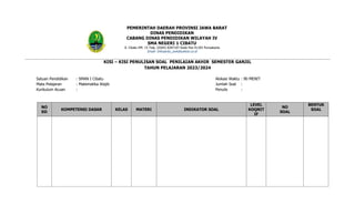 1. KISI KISI_PAS GANJIL kelas X 2023.doc