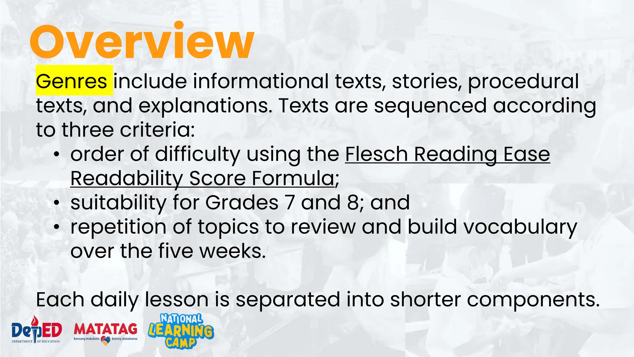 1. Lecture in Grade 8 English Lesson 1 for Intervention Camp (Denn Marc ...
