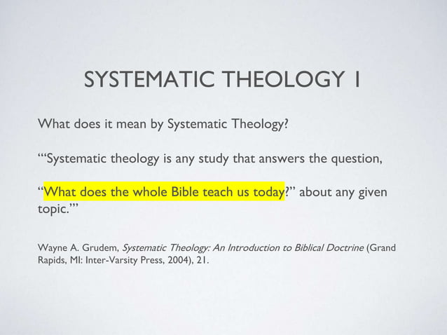 1. Systematic Theology 1 Introduction.pptx | Christianity | Religion ...
