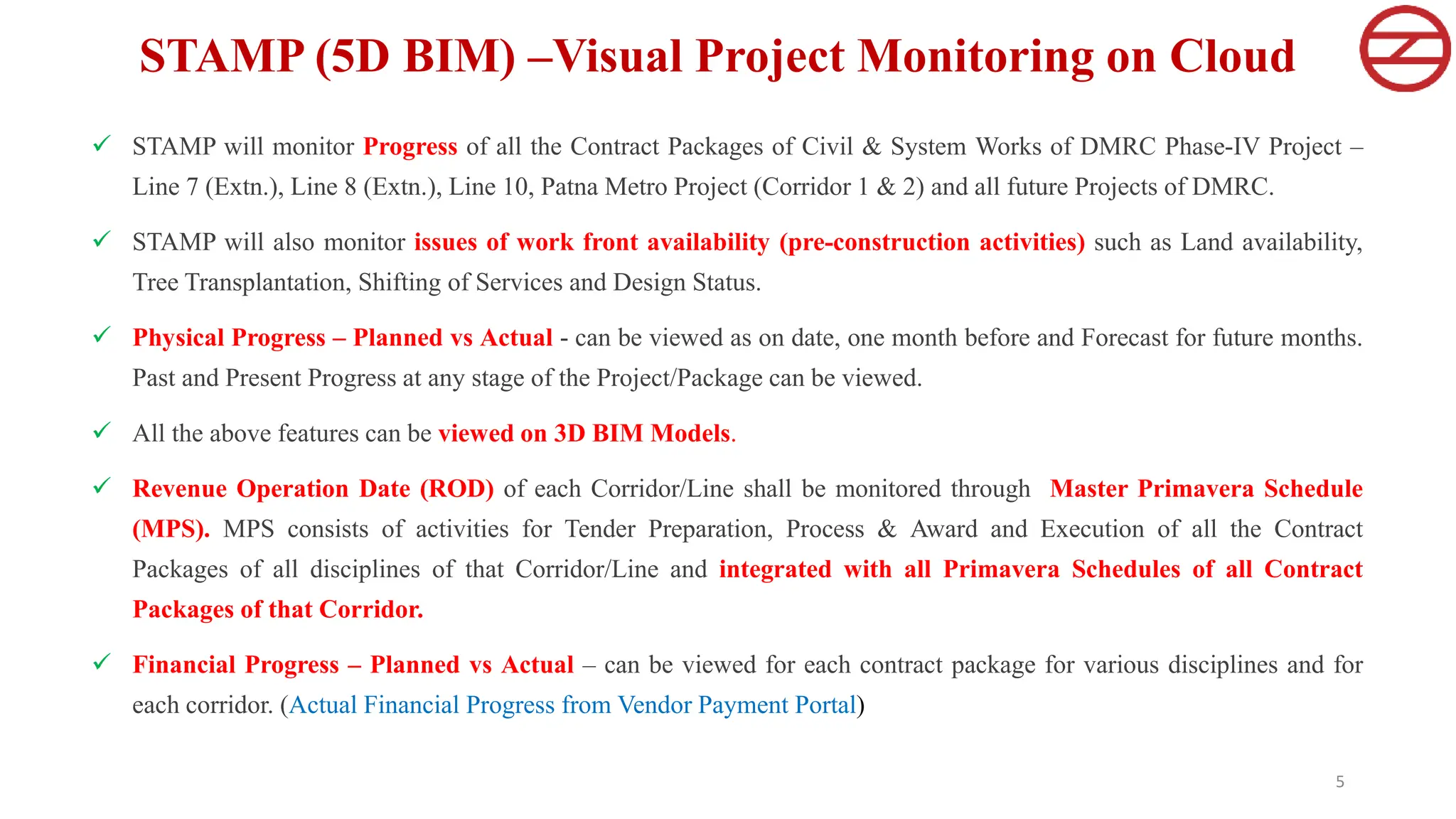 1.01 Introduction from DMRC side for project management information ...