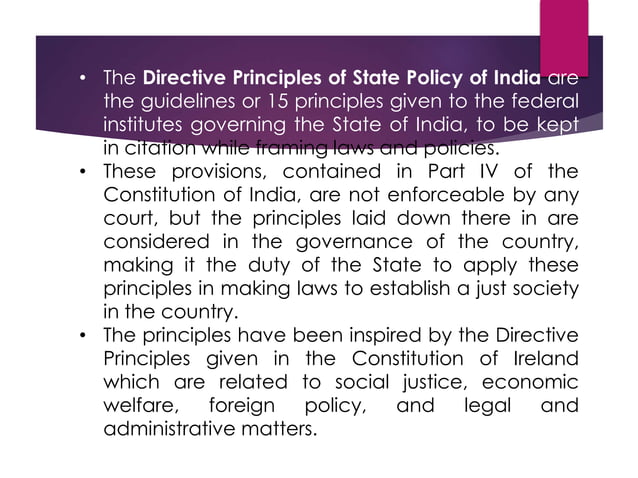 Part 4 of constitution - directive principles of state policy. How it ...