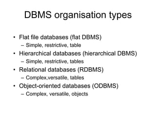 1.Databases for bioinformatics and its types | PPT