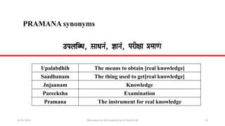 PRAMANA SHASTRA: The Indian Epistemology | PPTX