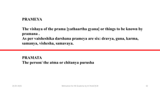 PRAMANA SHASTRA: The Indian Epistemology | PPTX