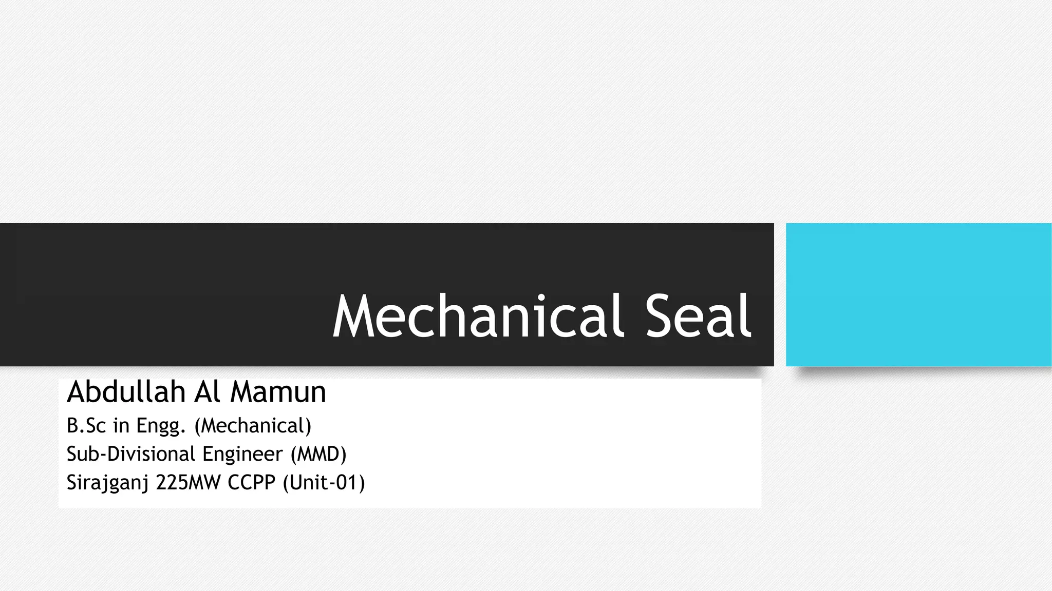 Description of mechanical seal, types of mechanicla seal | PPT