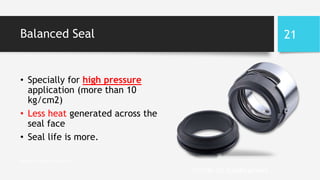 Description of mechanical seal, types of mechanicla seal | PPTX