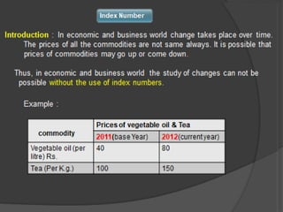 index numbers OF CLASS XI STATISTICS - COMMERCE | PPT