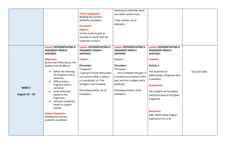 English for Grade 8 Lesson Log Quarter 1 | DOCX