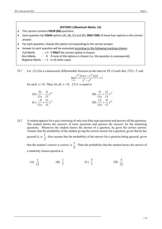 JEE1_This section contains FOUR (04) questions | PDF