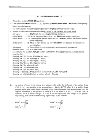 JEE1_This section contains FOUR (04) questions | PDF
