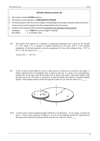 JEE1_This section contains FOUR (04) questions | PDF