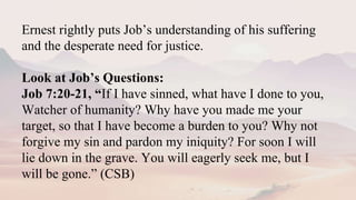 1. The Book of Job: God's infinite wisdom is the key to acknowledging ...