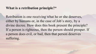 1. The Book of Job: God's infinite wisdom is the key to acknowledging ...