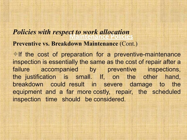 Maintenance Management 1.2_Maintenance Philosophy.ppt | Business ...