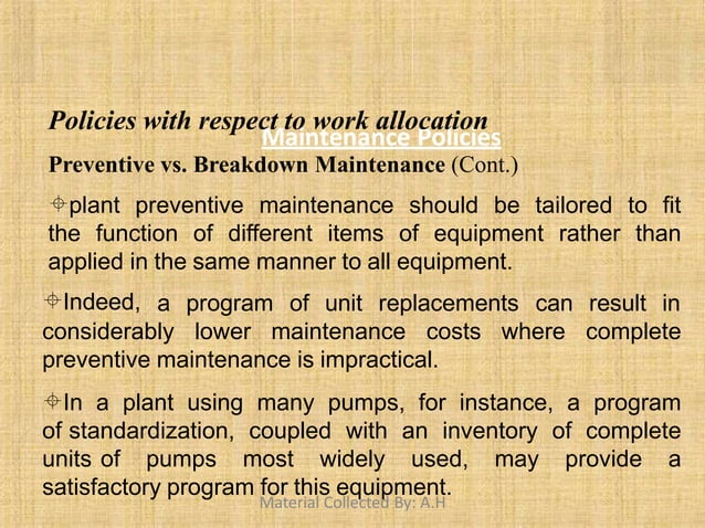 Maintenance Management 1.2_Maintenance Philosophy.ppt | Business ...