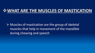 1. MUSCLES OF MASTICATION Described in detail .pptx