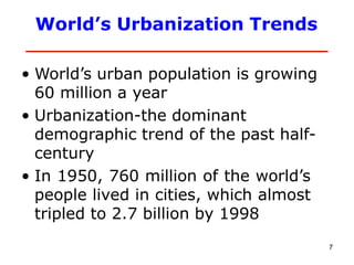 1...WORLD URBANIZATION.................. | PPTX