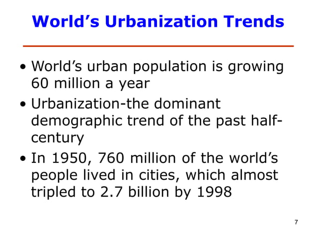 1...WORLD URBANIZATION.................. | PPT