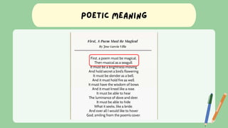 Language of Poetry (This includes presentation about the different ...