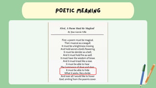 Language of Poetry (This includes presentation about the different ...