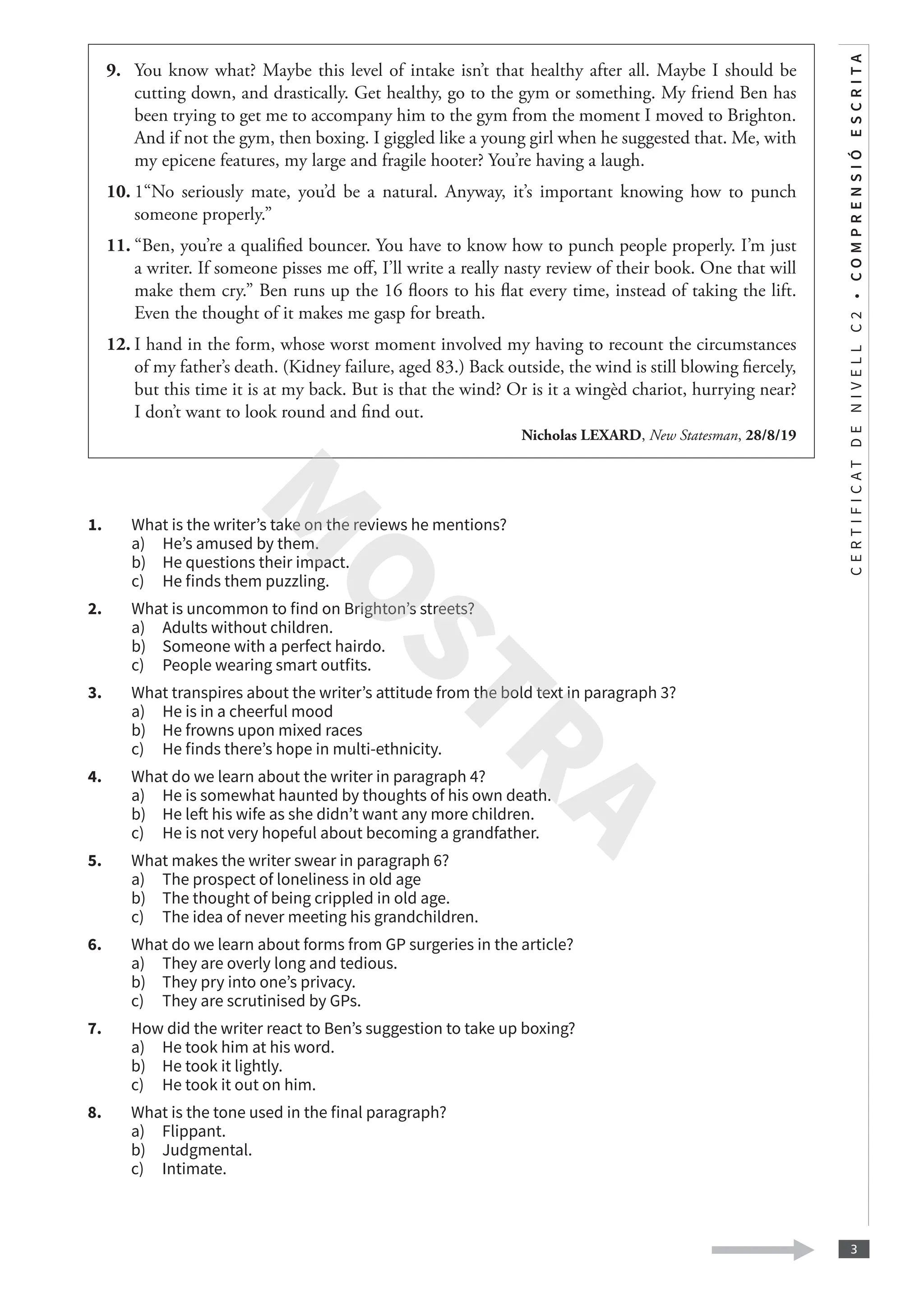 READING & LISTENING COMPREHENSION EOI C2 | PDF