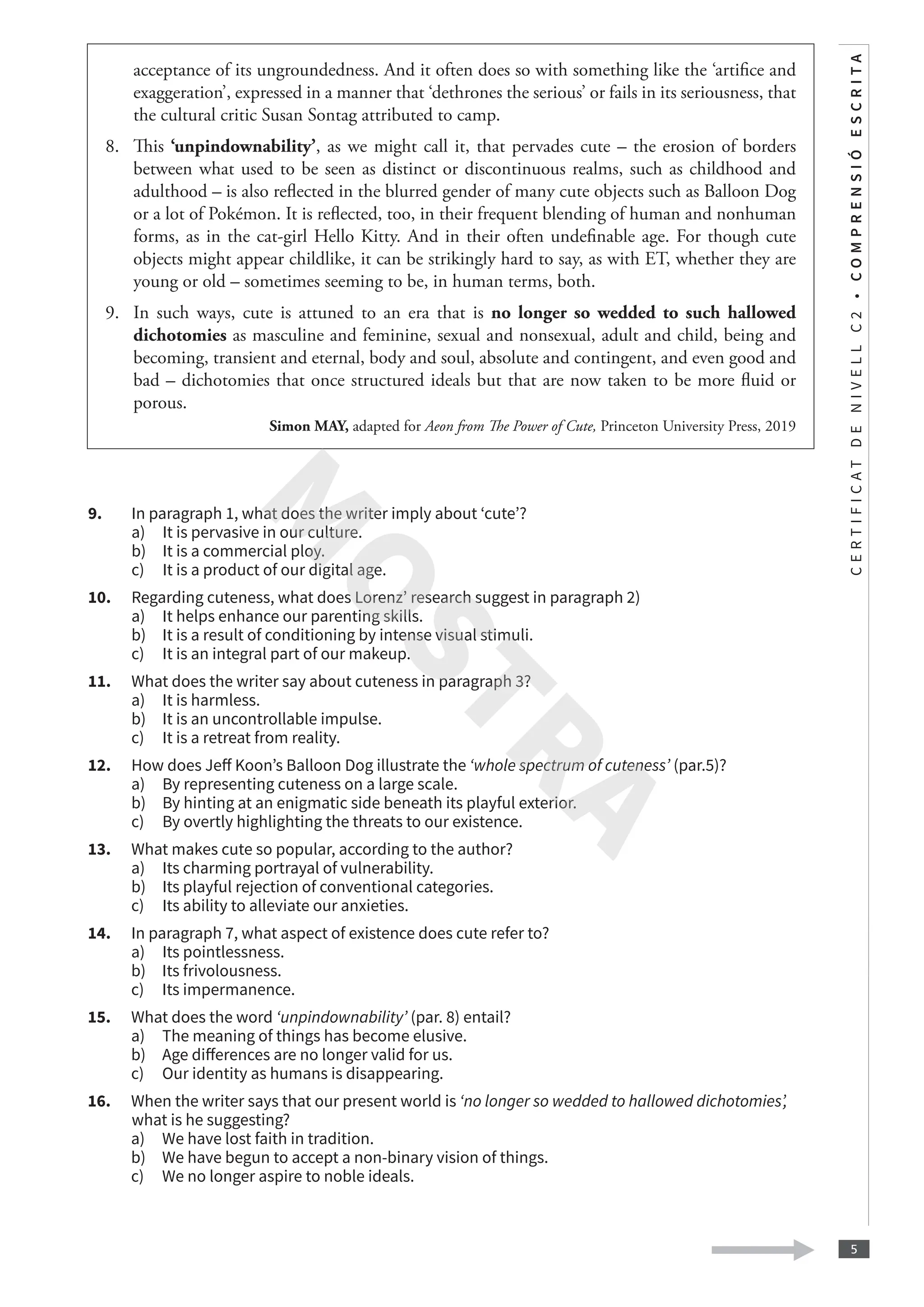 READING & LISTENING COMPREHENSION EOI C2 | PDF