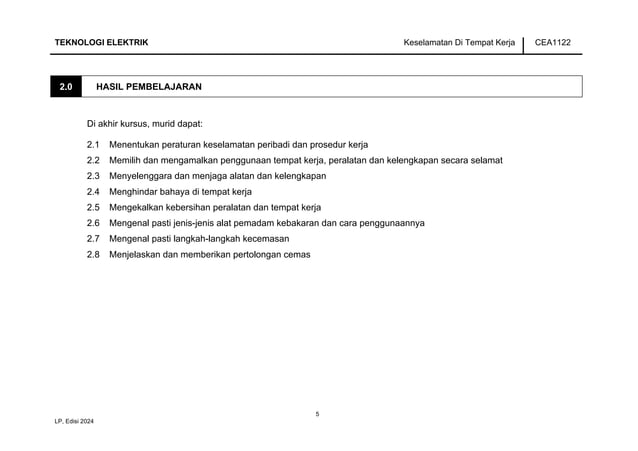 1.DPSK_CEA1122 untuk keselamatan dan kesihatan | PDF
