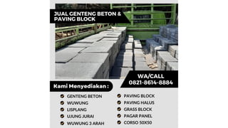 Distributor Paving Block Untuk Garasi Pengiriman ke Sukun, CALL/WA 0821 ...