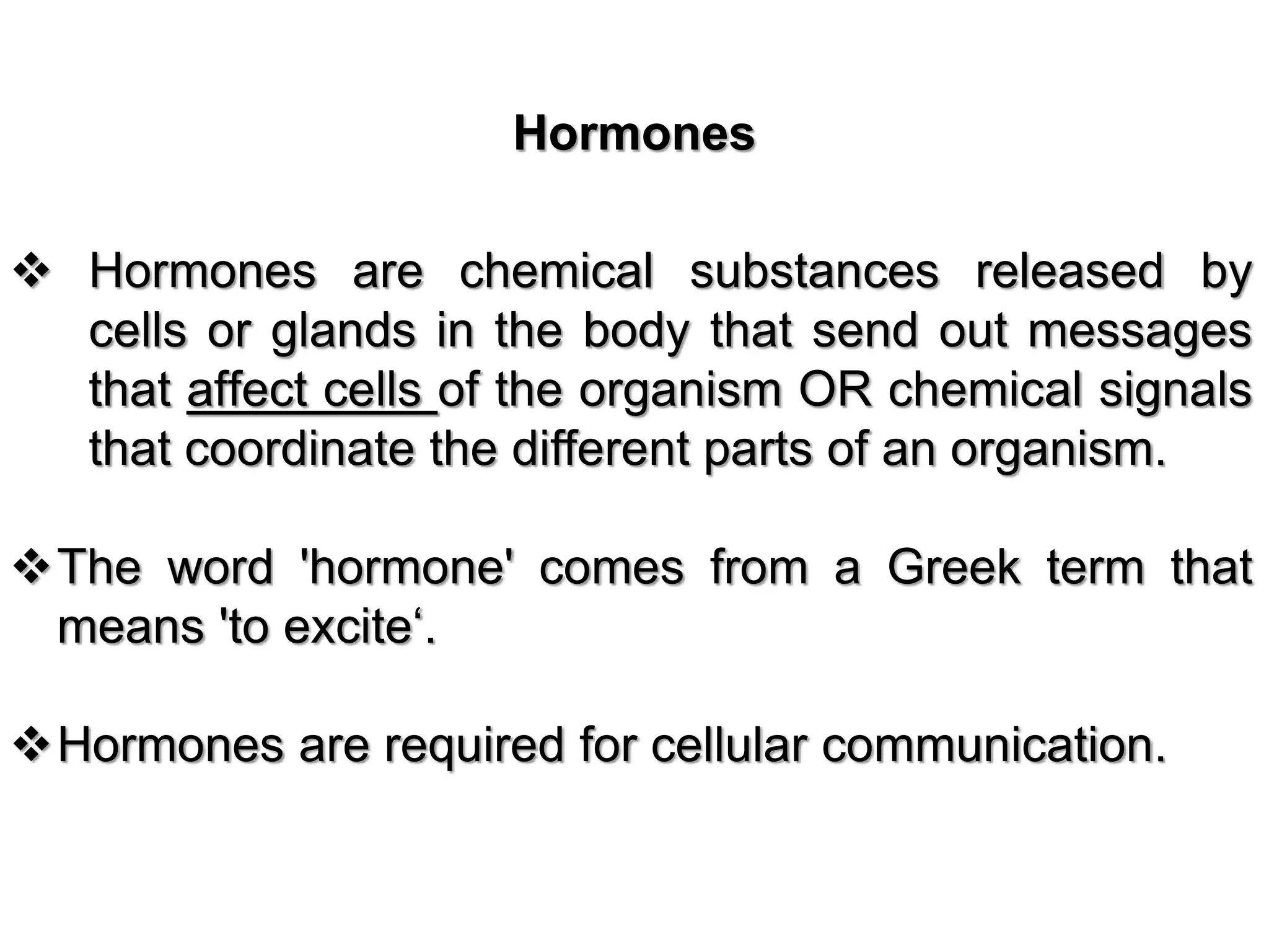 1. Hormones and their examples, characteristics | PPT