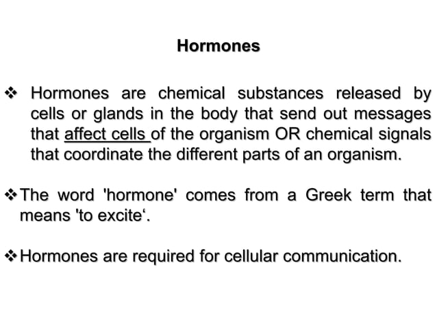 1. Hormones and their examples, characteristics | PPT
