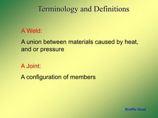 Welding Terminology, testing and commissioning | PPT