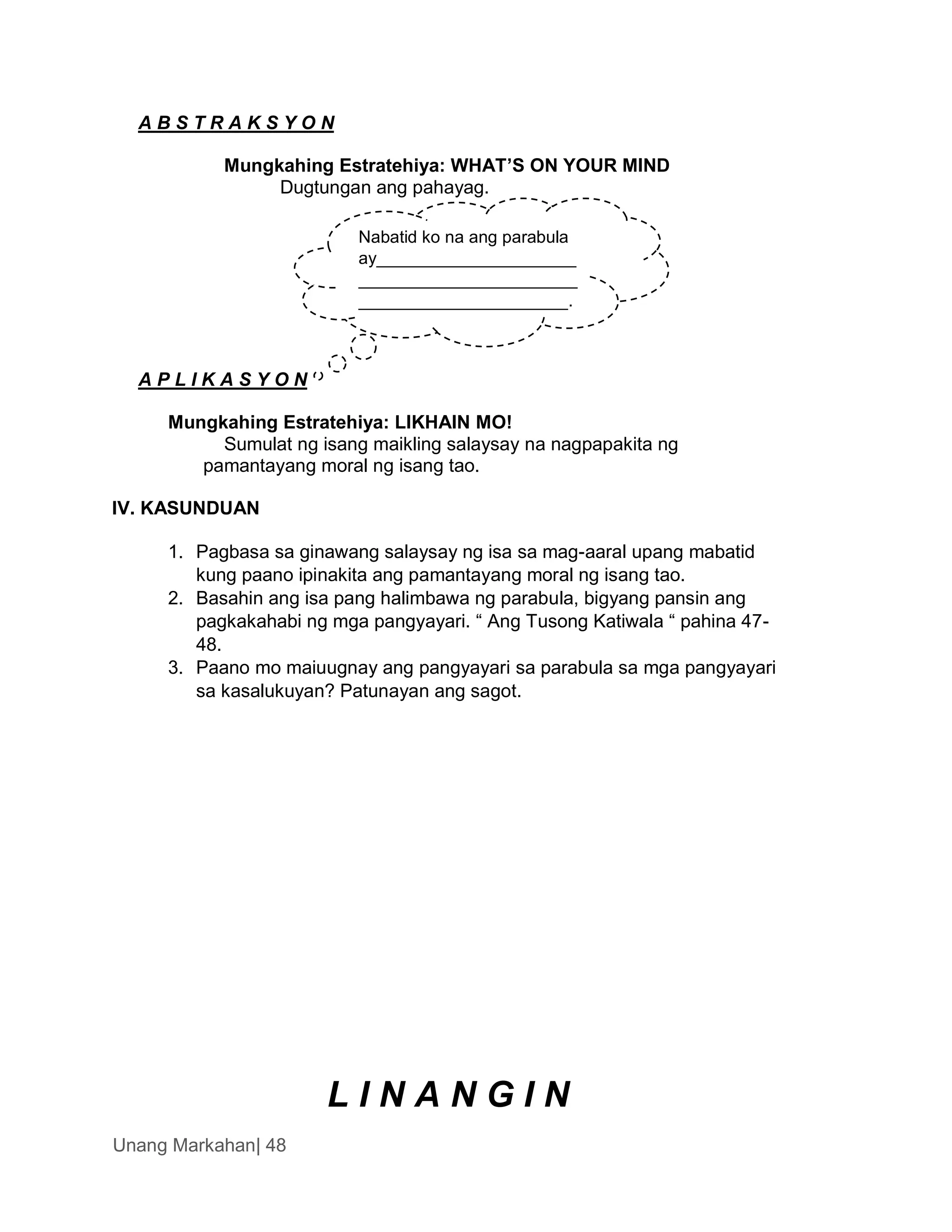 DLL FILIPINO 10. Aralin 1.3 BANGHAY ARALIN SA FILIPINO | PDF