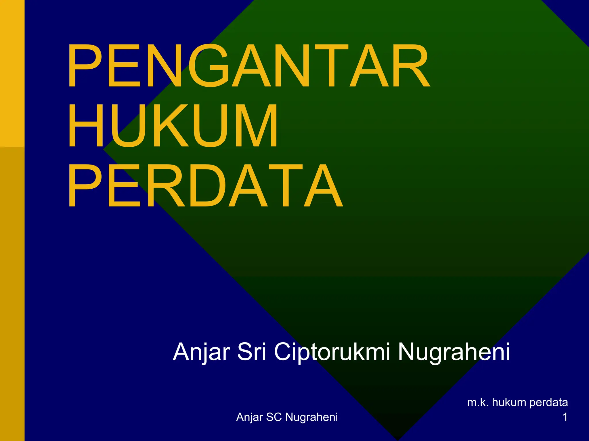materi pengantar hukum perdata indonesia | PPT