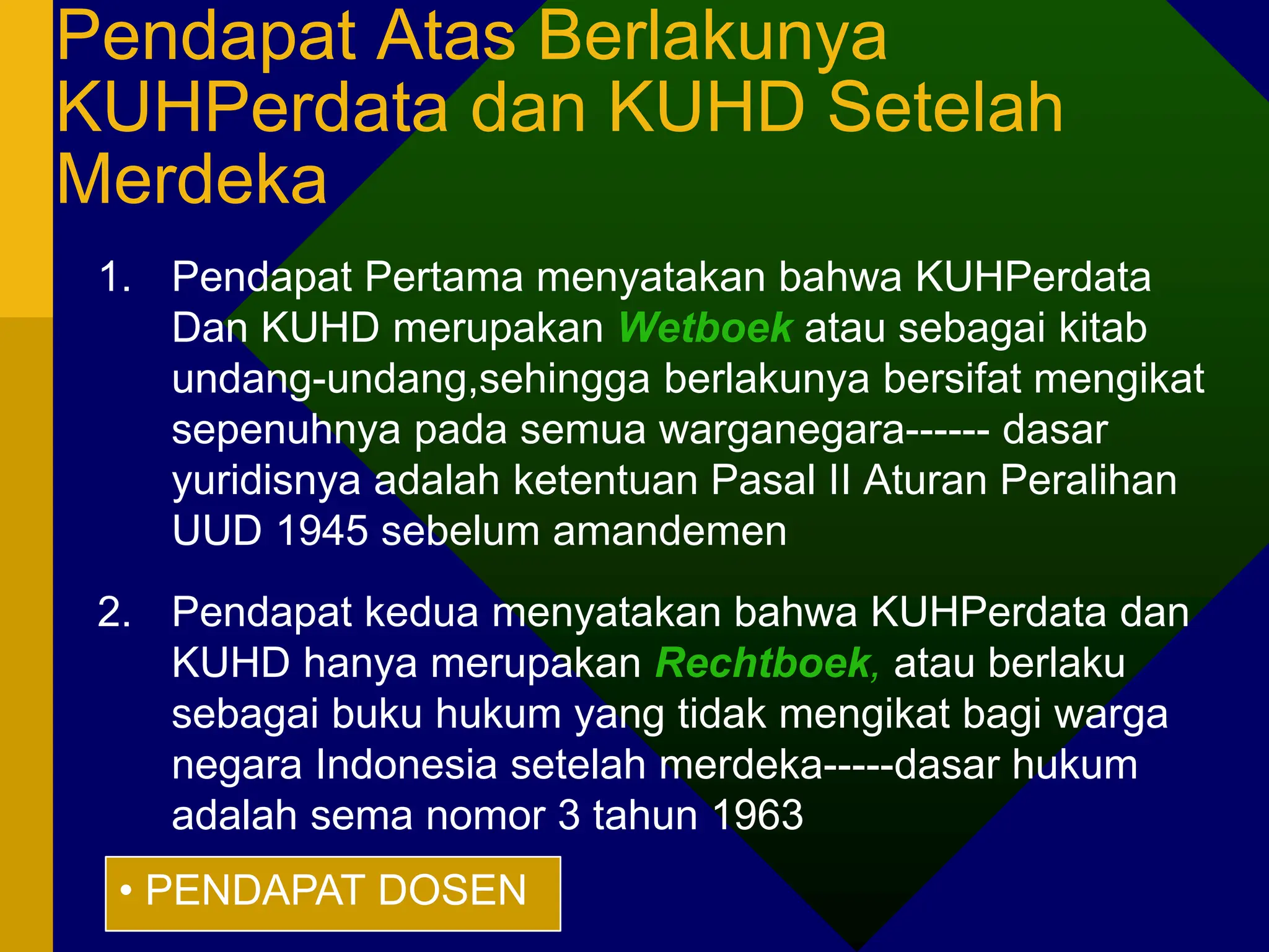 materi pengantar hukum perdata indonesia | PPT
