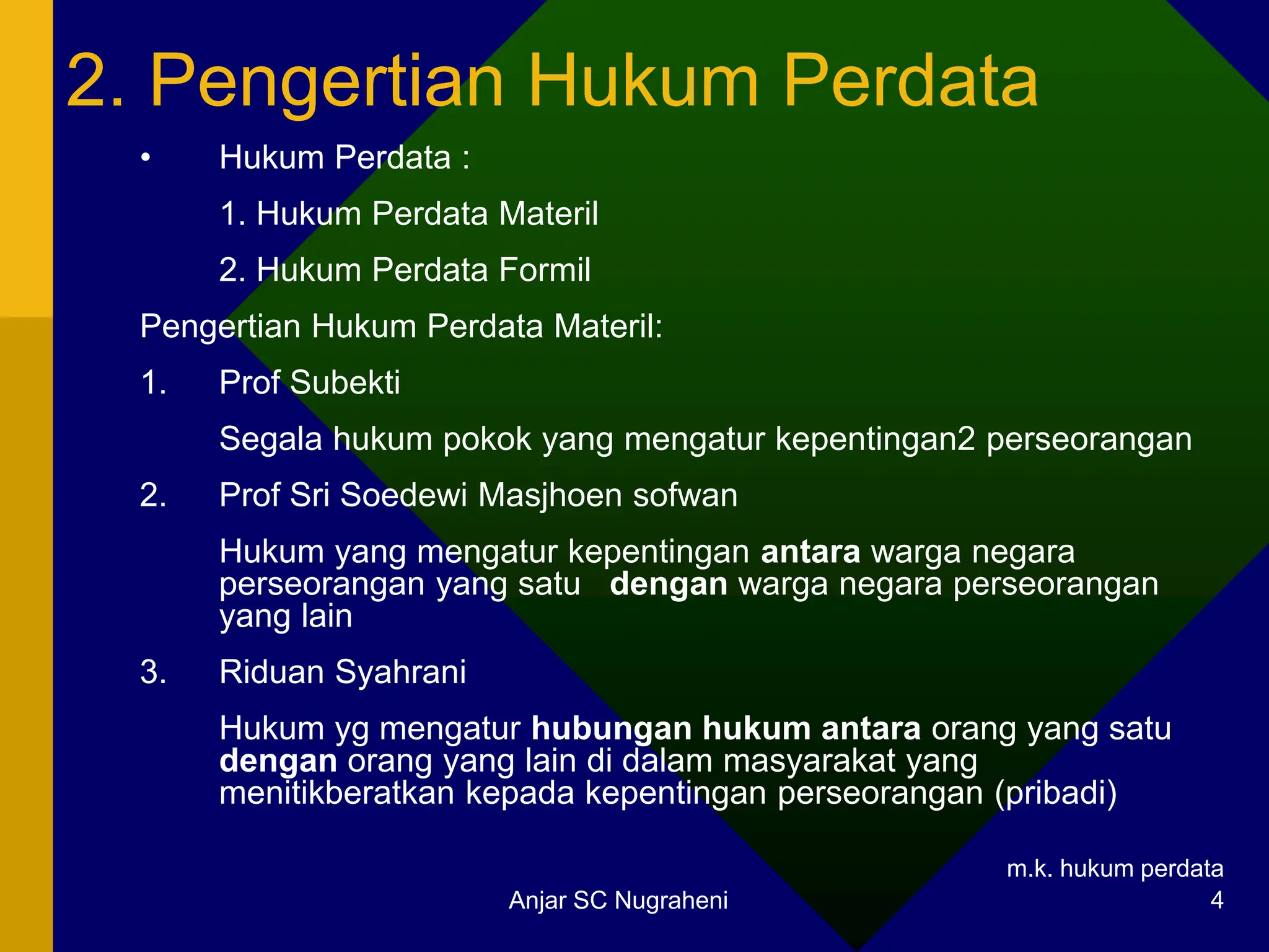 materi pengantar hukum perdata indonesia | PPT