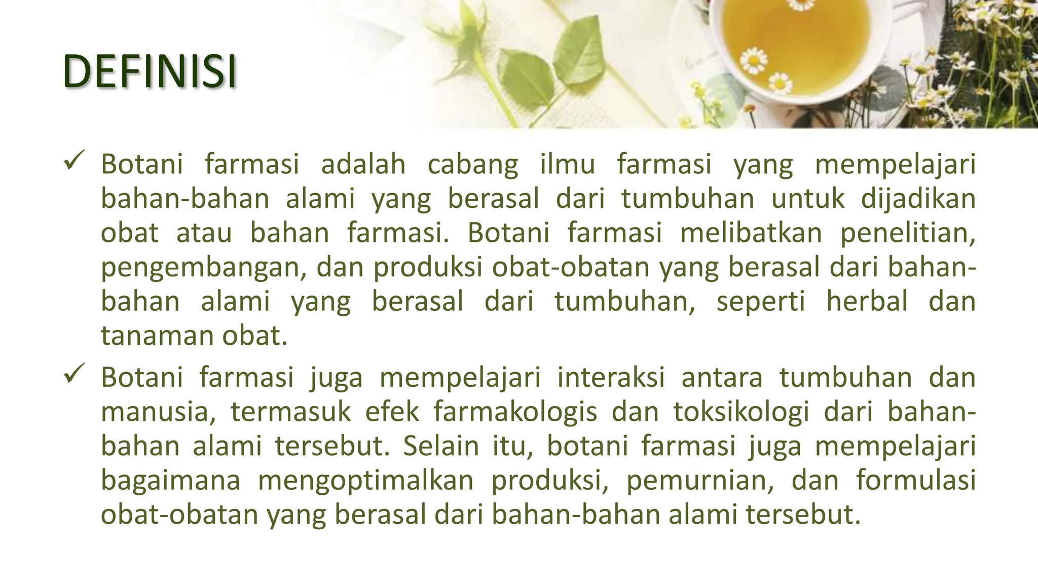 ILMU BOTANI DALAM KEFARMASIAN. Materi Farmasi | PPTX