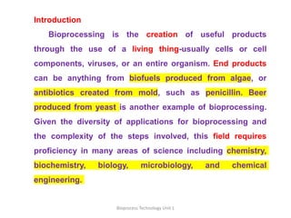 History & overview of Bioprocess Technology.pptx