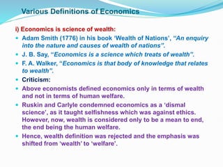 Introduction and definitions of Economics | PPTX