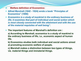 Introduction and definitions of Economics | PPTX