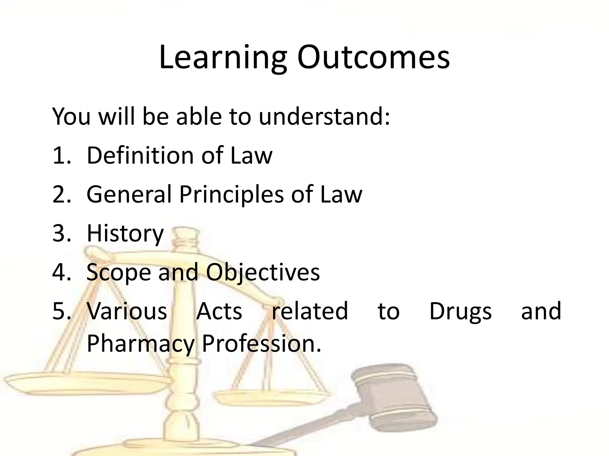 General Principles of Law, History and various Acts related to Drugs ...