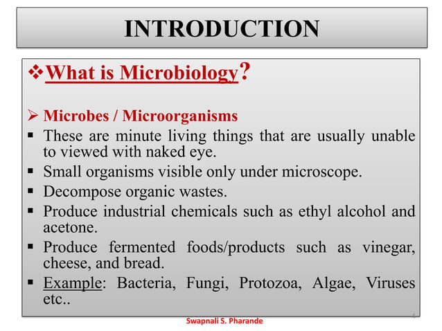 Introduction to Microbiology-Pharmaceutical Microbiology | PPT