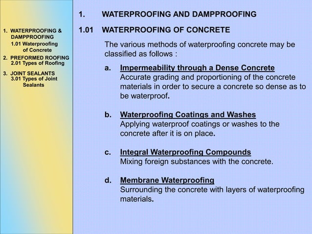 0001 Waterproofing and Damp-proofing.ppt