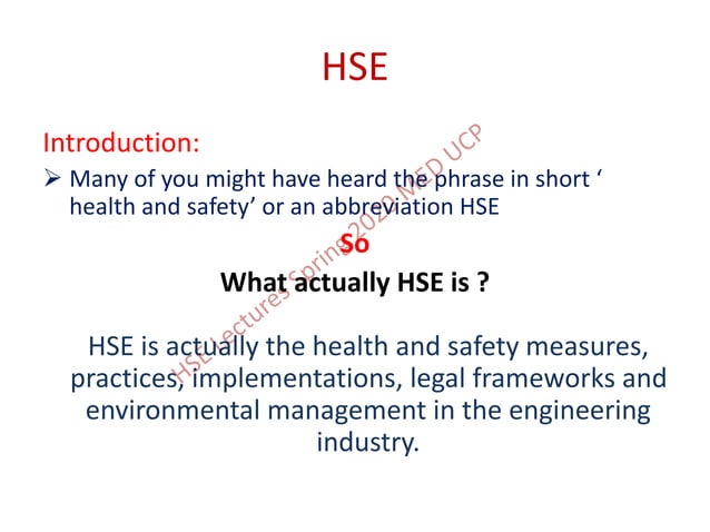 1.HSE Introduction1.pptx..................................... | PPT